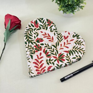 Handmade Paper Heart Shape Notebooks for Valentines Day Gift, Velvet ...