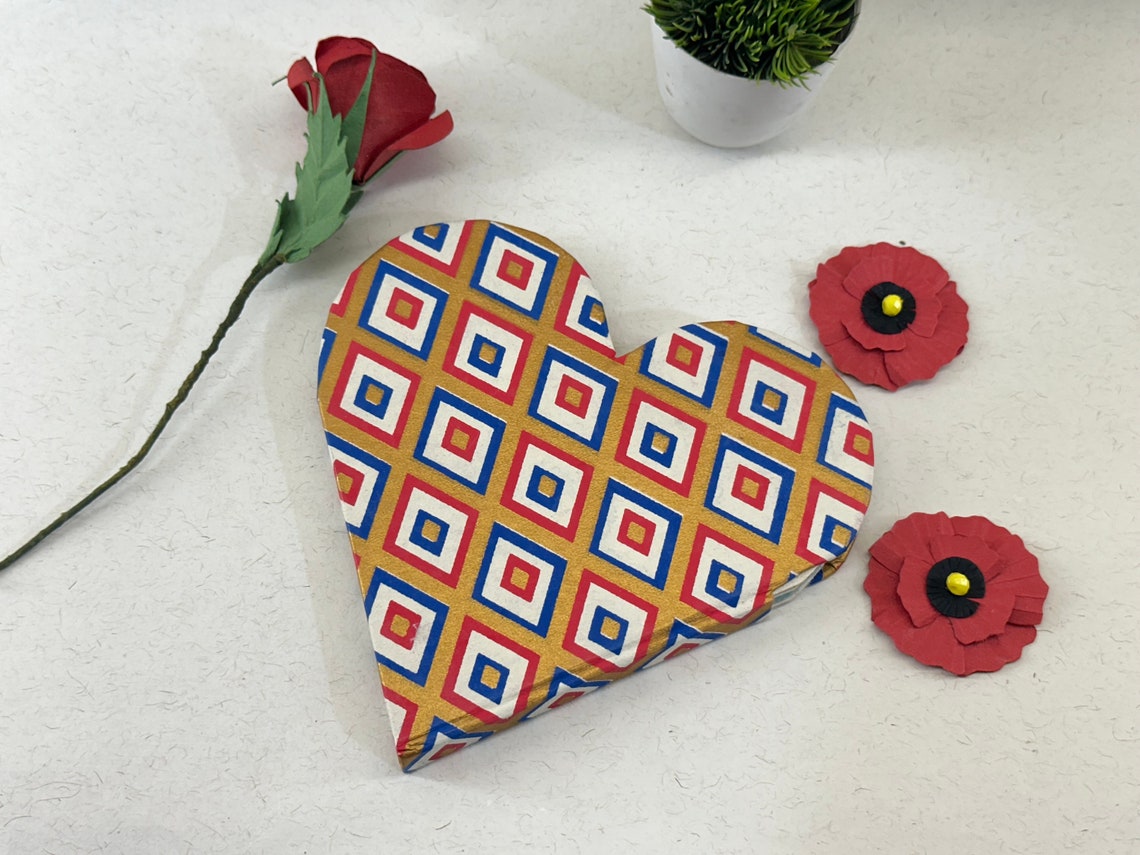 Handmade Paper Heart Shape Notebooks for Valentines Day Gift, Velvet ...