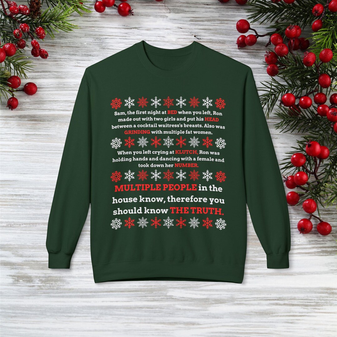 THE NOTE | Jersey Shore Ugly Christmas Sweatshirt - Etsy