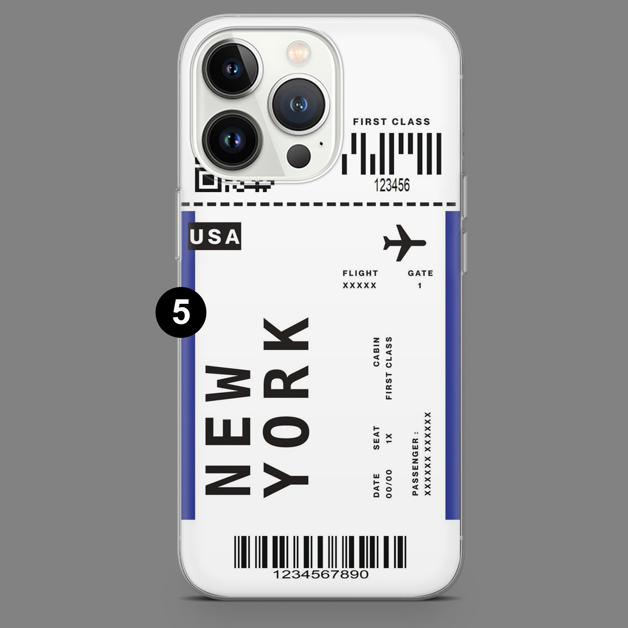 Plane Ticket Phone Case Flight Boarding Pass Cover for iPhone 17 16 15 ...