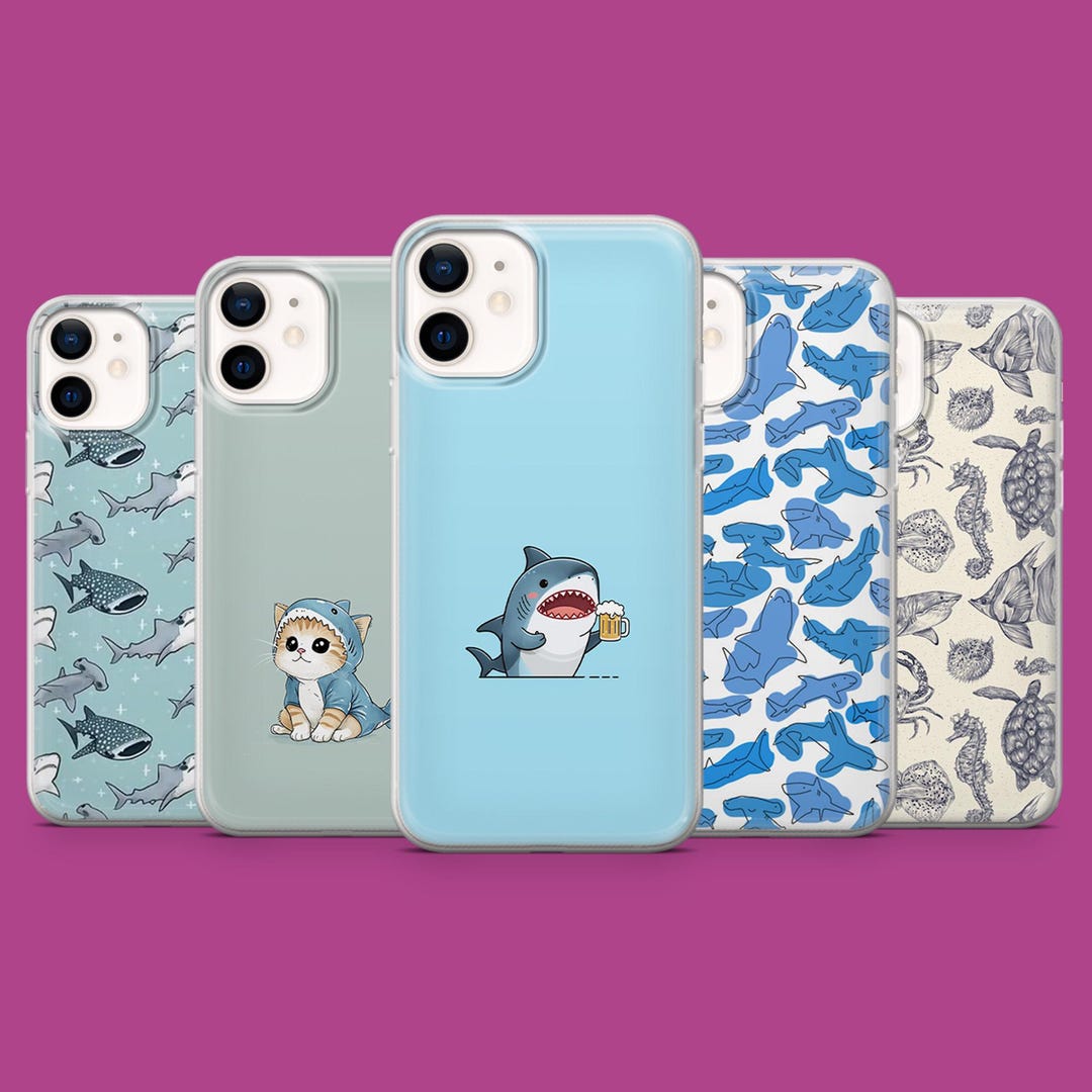 Shark Phone Case Sea Ocean Life Cover Fits for iPhone 17 16 15 14 13 12 ...