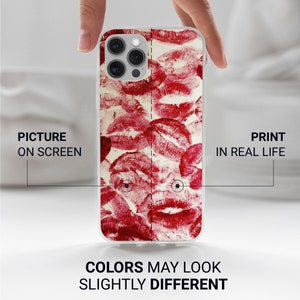 Kiss Mark Phone Case Lipstick Commitment Cover Fits for iPhone 17 16 15 ...