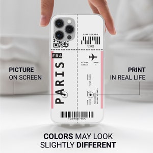 Plane Ticket Phone Case Flight Boarding Pass Cover for iPhone 17 16 15 ...