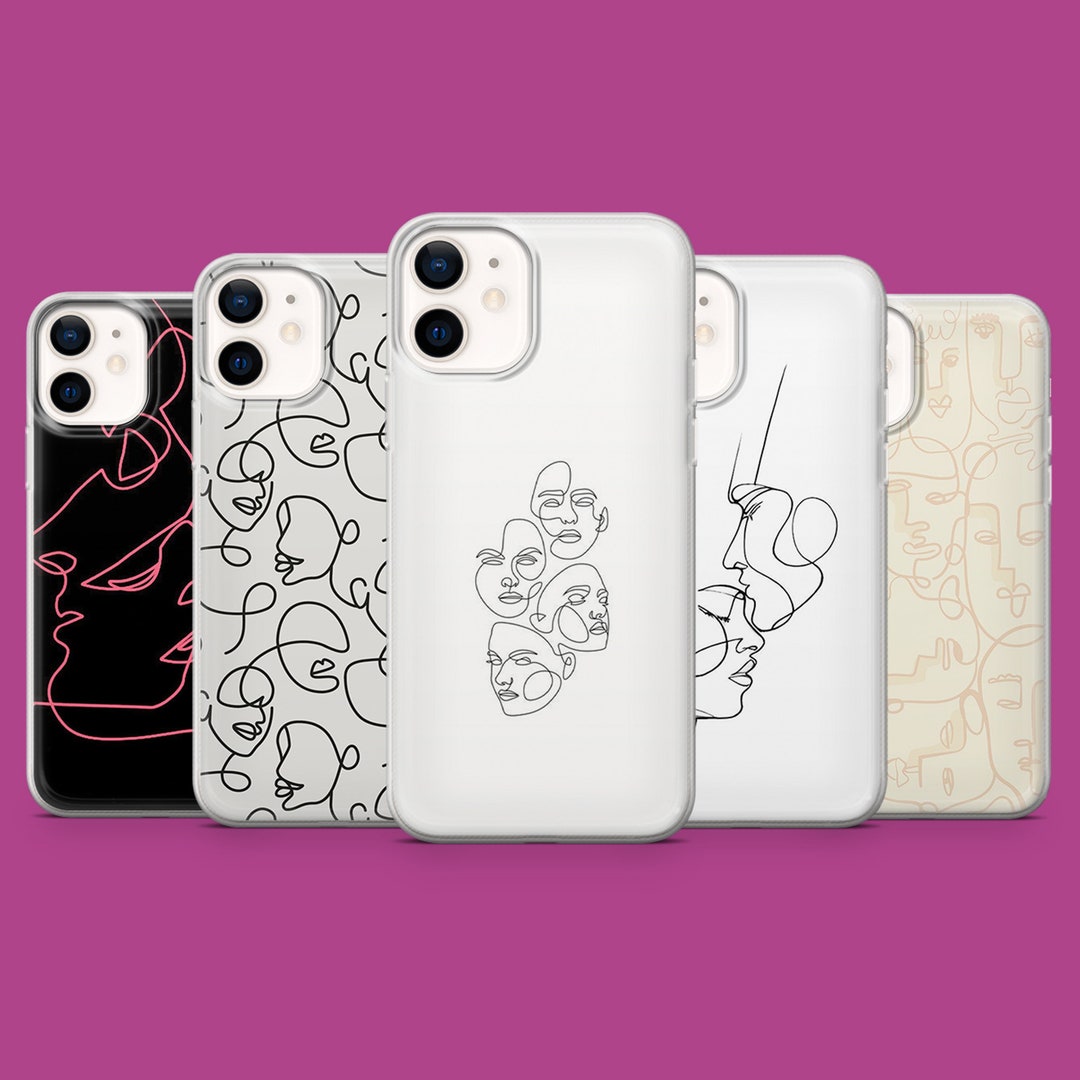 Minimal Line Drawing Phone Case Line Art Cover for iPhone 16pro, 15, 14 ...