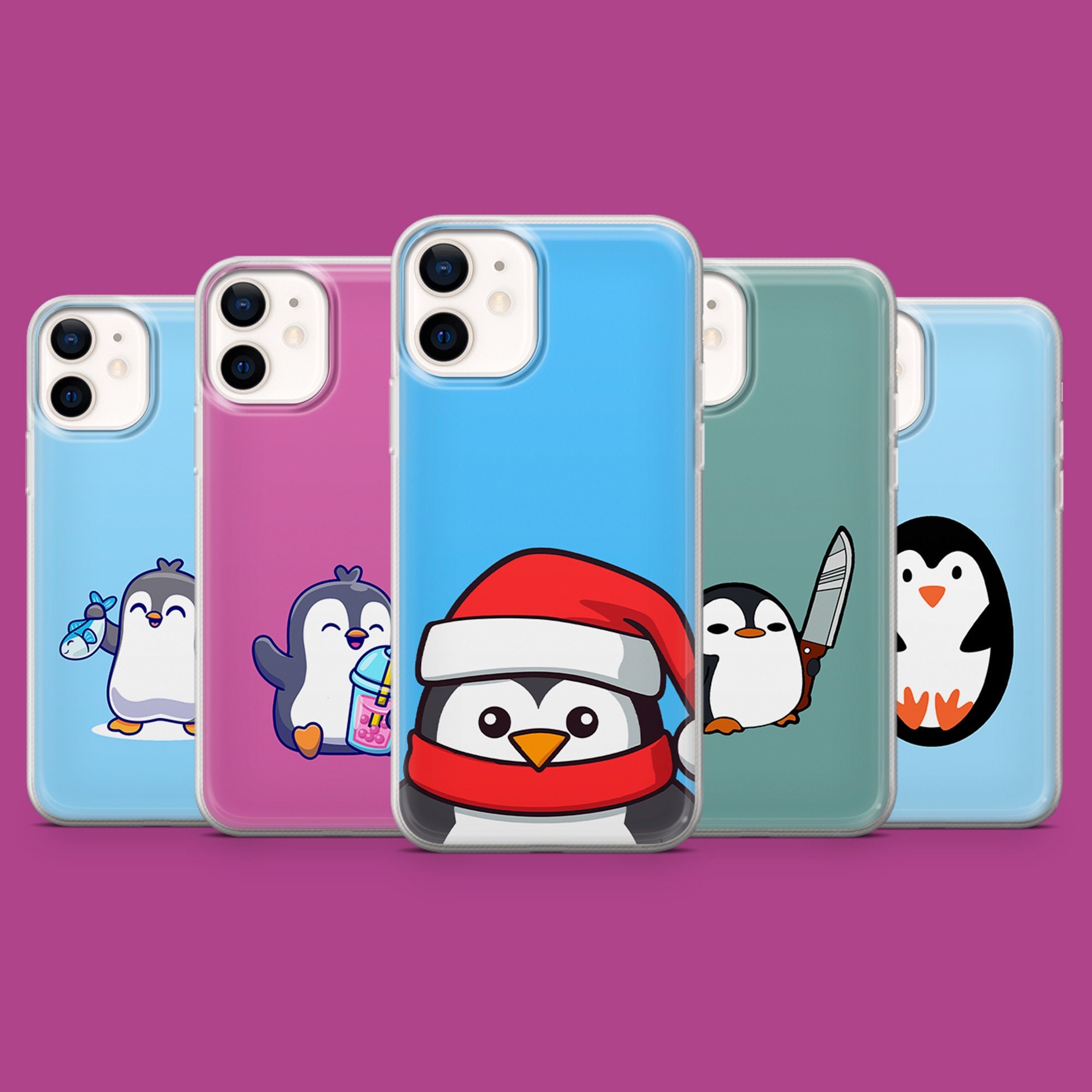 Cute Penguin Phone Case Cold Arctic Emperor Cover for iPhone 15 14 13 ...