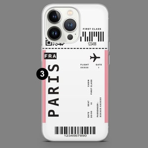 Plane Ticket Phone Case Flight Boarding Pass Cover for iPhone 17 16 15 ...