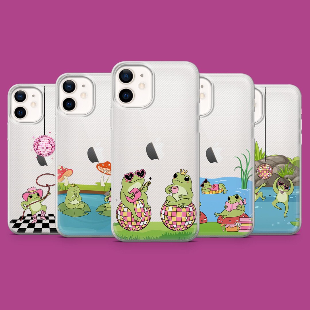 Cute Frog Phone Case Clear Toad Lily Pad Cover for iPhone 17, 16 Pro ...