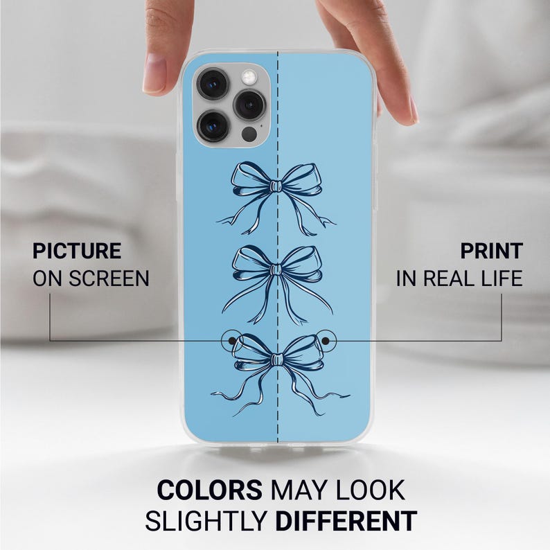 Navy Blue Phone Case Kiss Mark White Bows Dark Stars Cover for iPhone ...