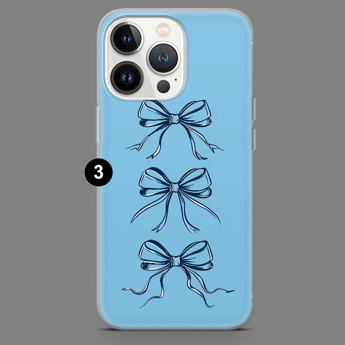 Navy Blue Phone Case Kiss Mark White Bows Dark Stars Cover for iPhone ...