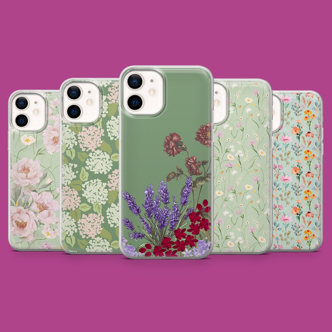 Sage Green Phone Case Cute Fresh Florist Blooms Cover for iPhone 17 16 ...