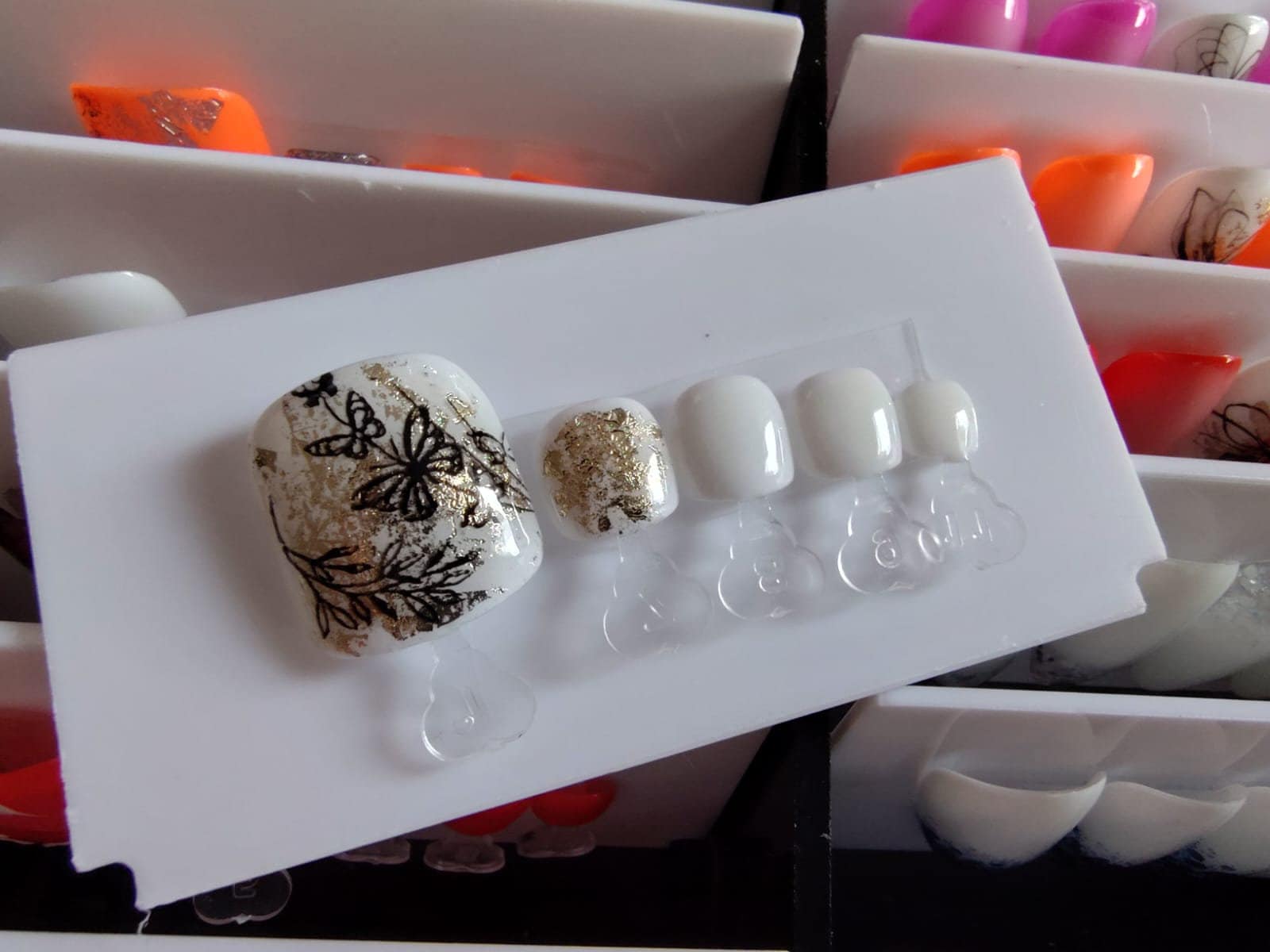 Handmade Press on Toe Nails With Glue Fake Nails Nail Art Nail Design ...