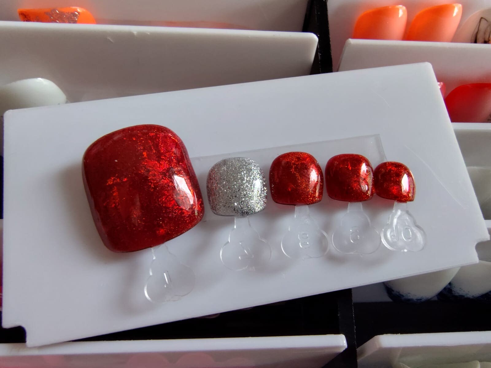 Handmade Press on Toe Nails With Glue Fake Nails Nail Art Nail Design ...