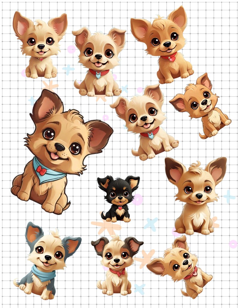 Cute Dog Clip Art, Printable Dog Stickers, Dog Good Notes Stickers ...