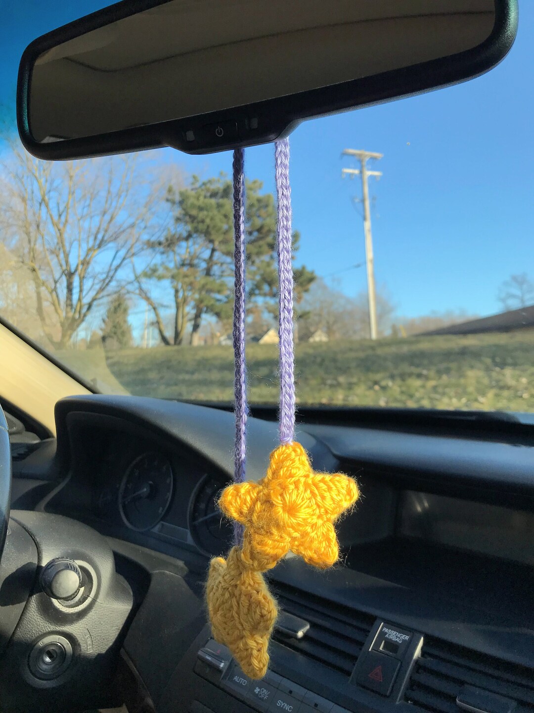 Crochet Star, Crochet Rearview Mirror Accessory, Crochet Star Car ...