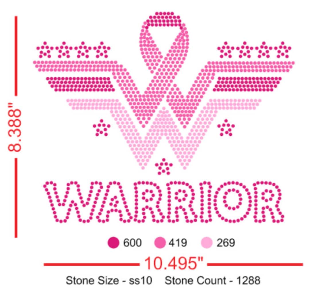 Rhinestone Template (digital SVG File Only) SS10 - Breast Cancer ...