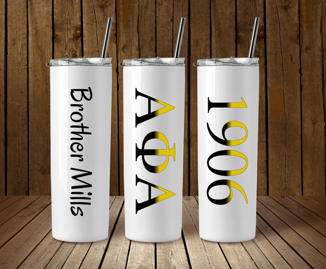 Personalized Alpha Phi Alpha 20oz Skinny Tumbler With Lid & Straw - Etsy
