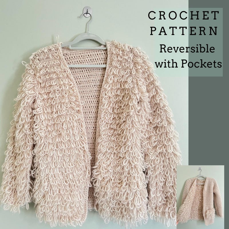 Looped Crochet Cardigan Pattern - Etsy