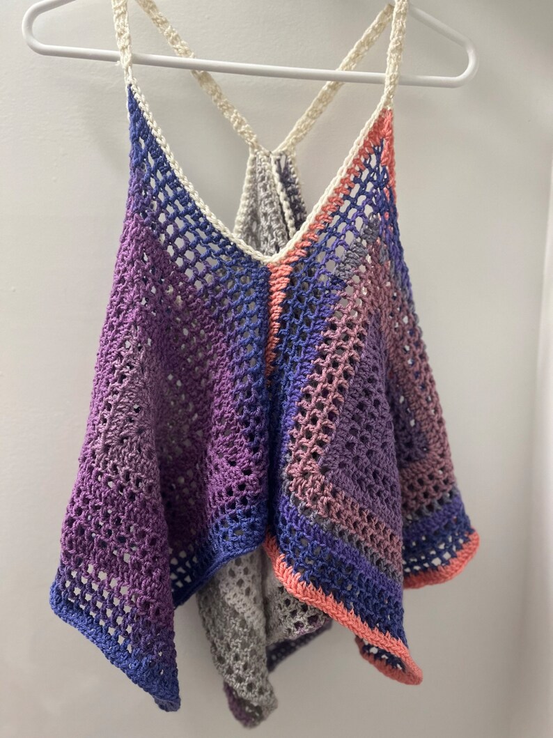 Square Charm Crochet Tank Top Pattern | Easy Kerchief Halter (PDF ...