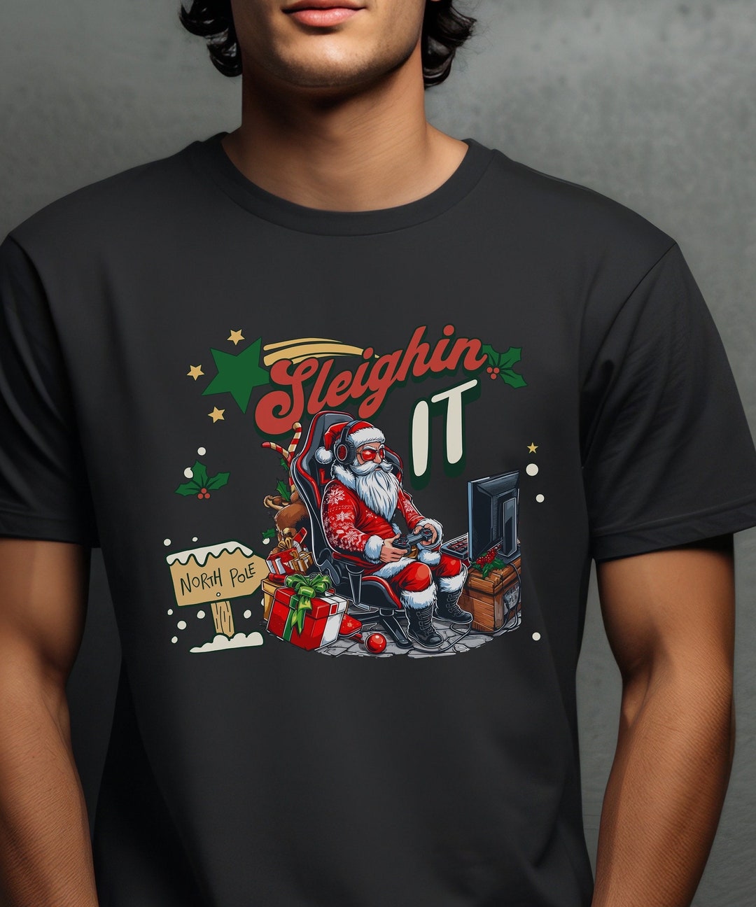 Christmas Santa Family Shirt, Christmas Santa Gaming Tee, Christmas ...