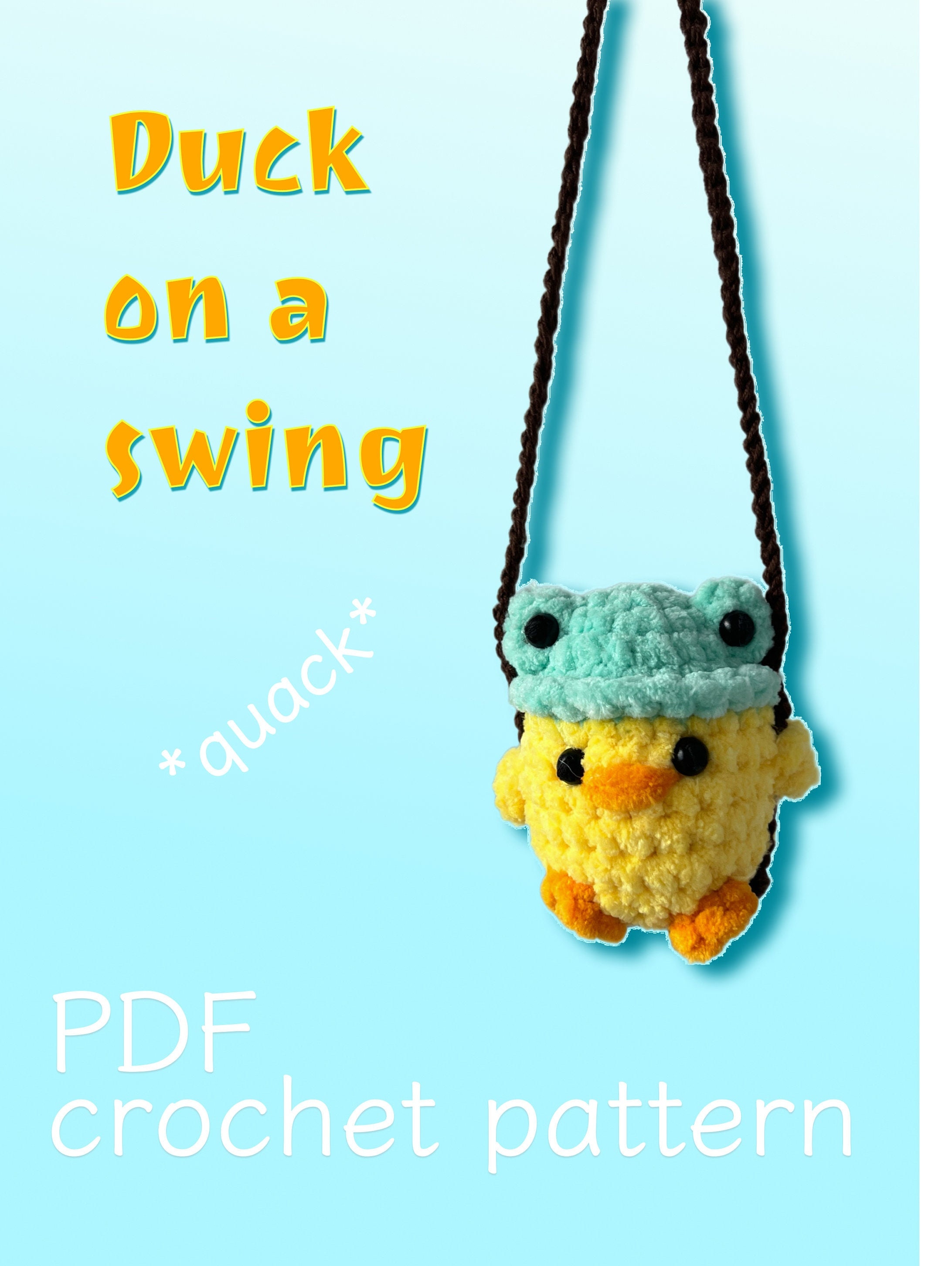 Duck Sit on Swing Crochet PDF Pattern, Duck Crochet Pattern, Amigurumi ...