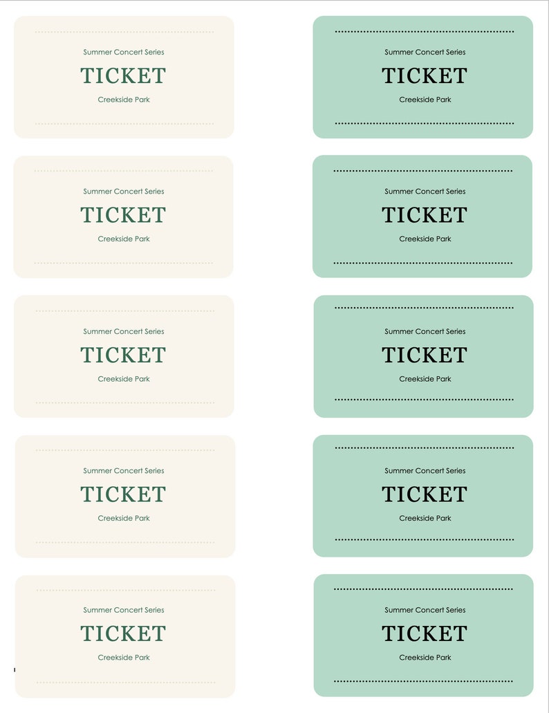 Customizable Event Ticket Template: Printable Raffle Tickets (DOCX) - Etsy