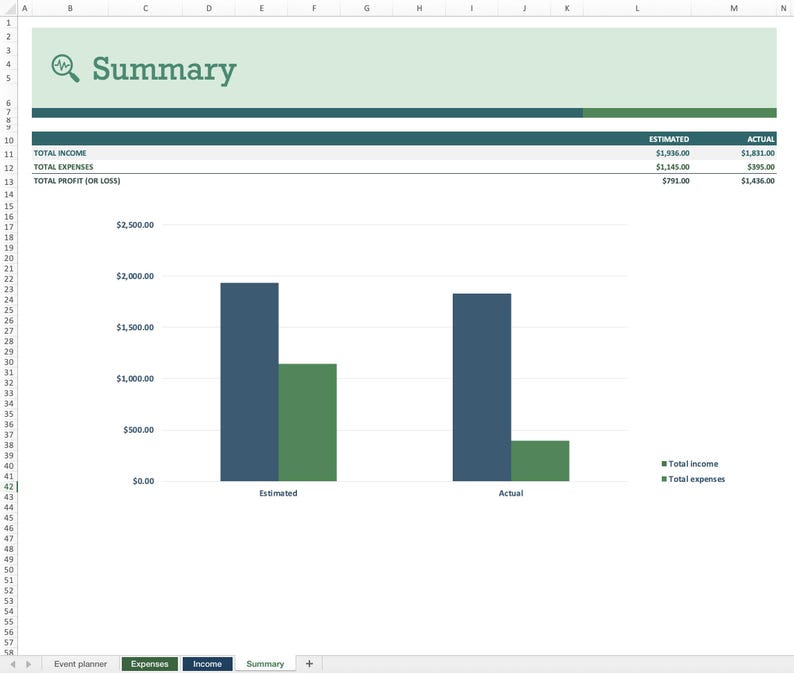 Event Planner Excel Template | Conference, Tradeshow & Gala Planner ...