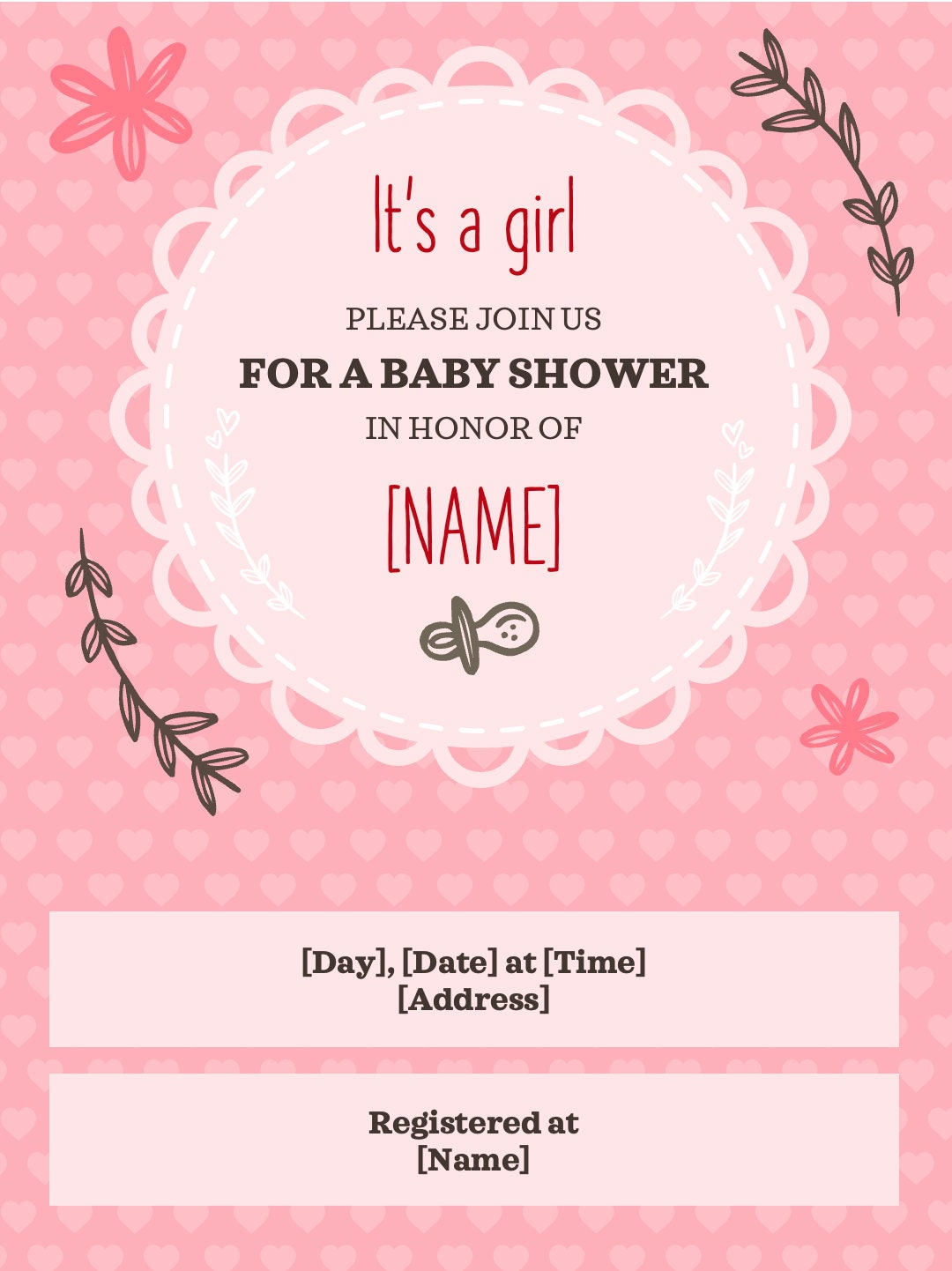 Baby Shower Template / Custom Baby Invitation / Baby Shower Event ...