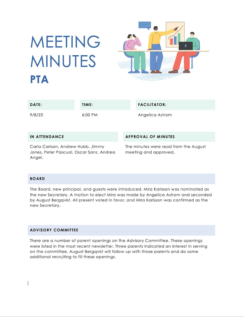 Professional Meeting Minutes Template (pack) - Etsy