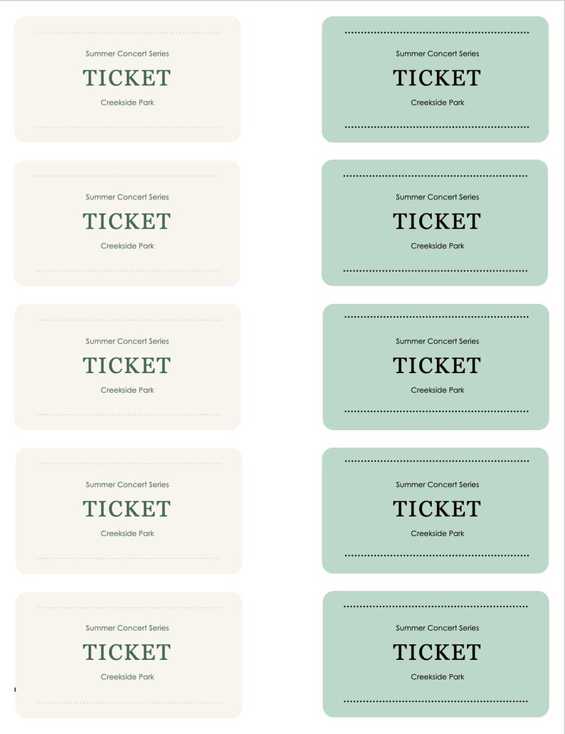 Customizable Event Ticket Template: Printable Raffle Tickets (DOCX) - Etsy