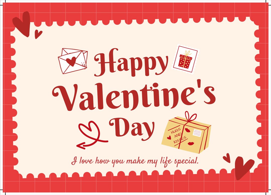 Printable Love Message Valentines Day Card | Instant Download | Digital ...