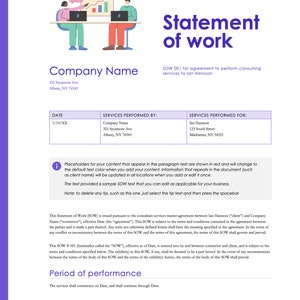 Professional Statement of Work / Modern Template – Easy-to-use ...