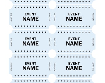 Editable Event Tickets Template: Concert, Raffle, Party (instant ...