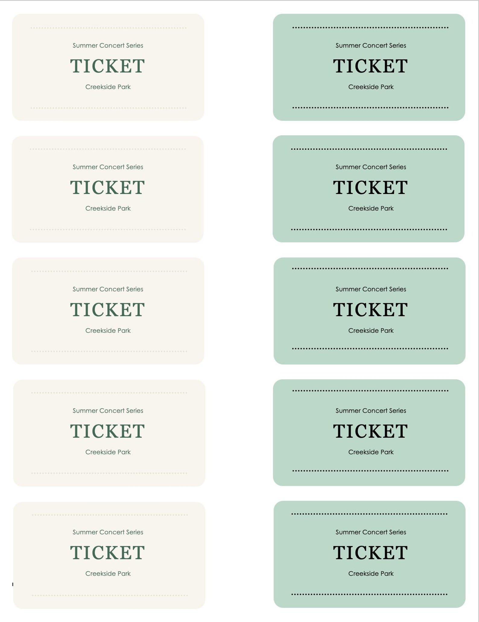 Customizable Event Ticket Template: Printable Raffle Tickets (DOCX) - Etsy