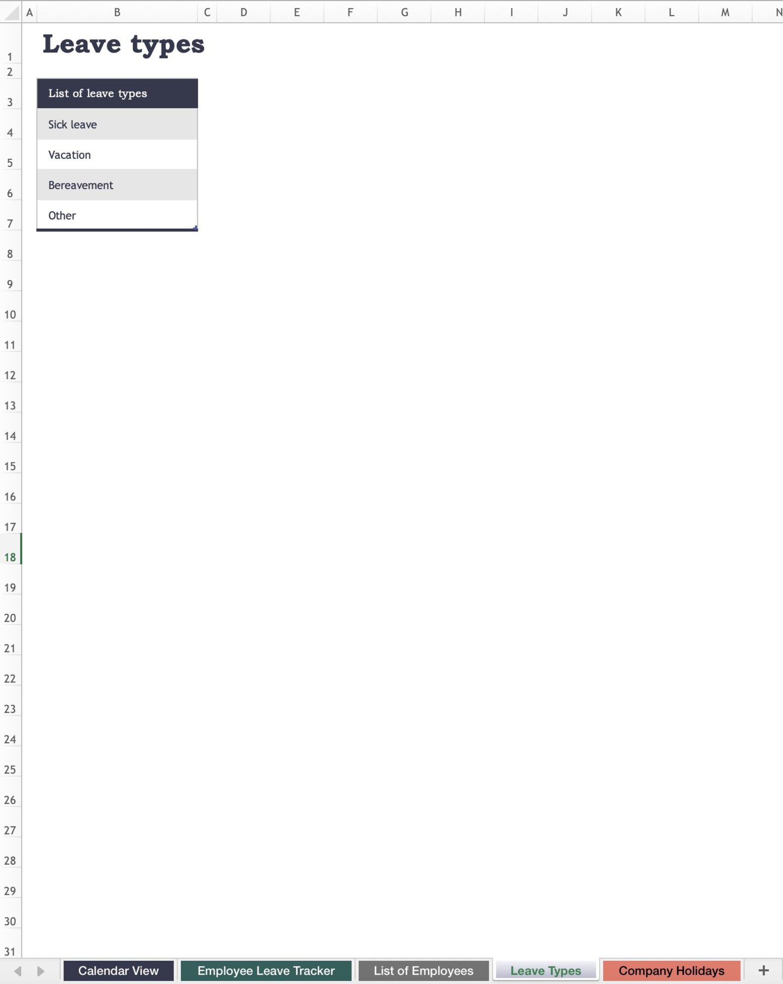 Editable Employee Attendance Spreadsheet Template | Excel Attendance ...