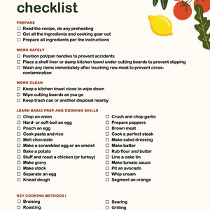 Cooking Basics Checklist Template / Ideal for Beginners and Those ...