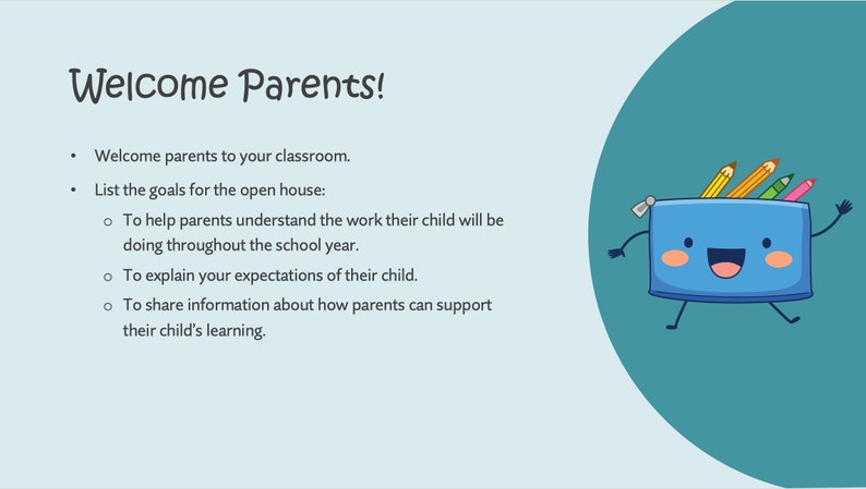 Open House Powerpoint Template: Customizable School Presentation - Etsy