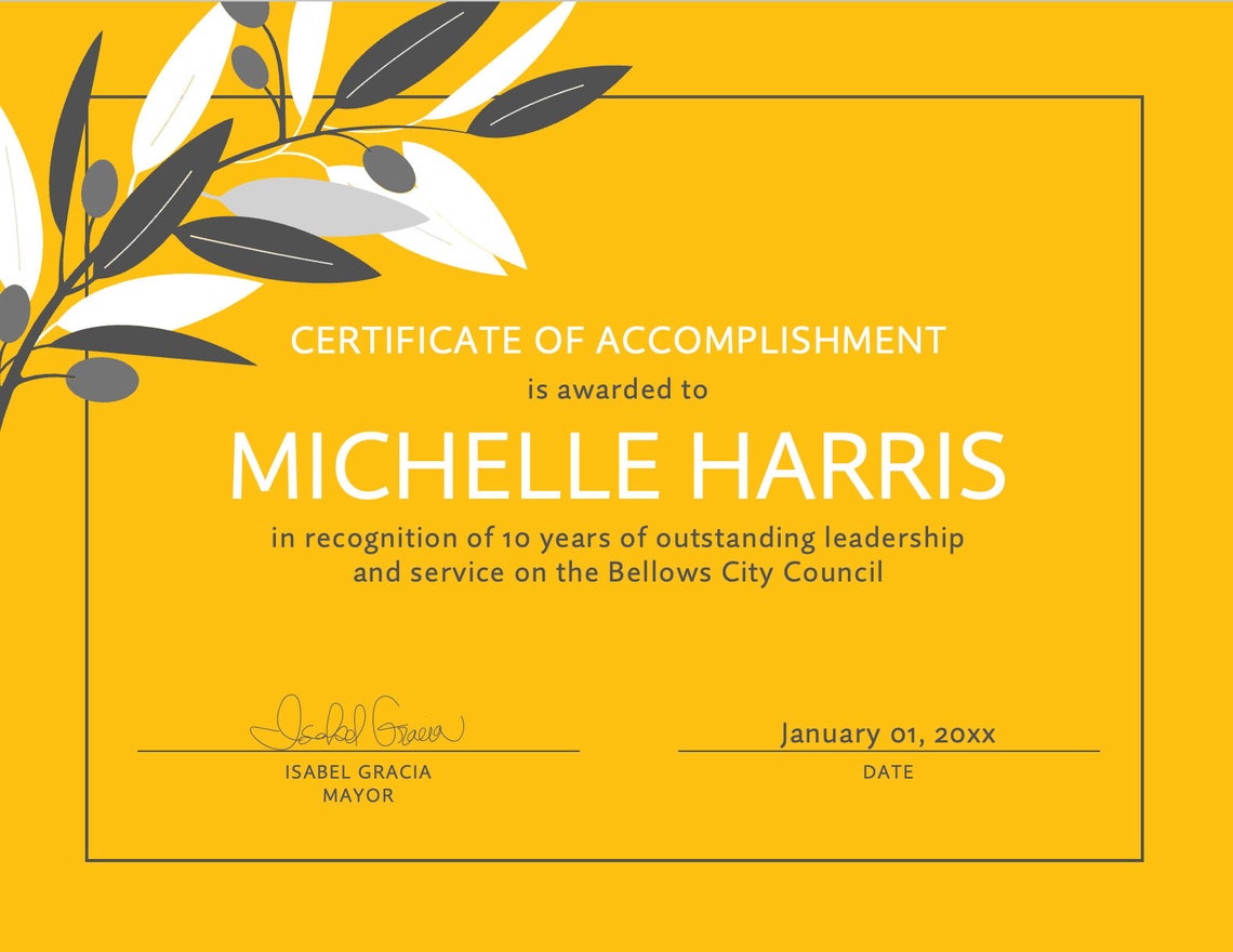 Achievement Certificate Template: Elegant Award Design - Etsy