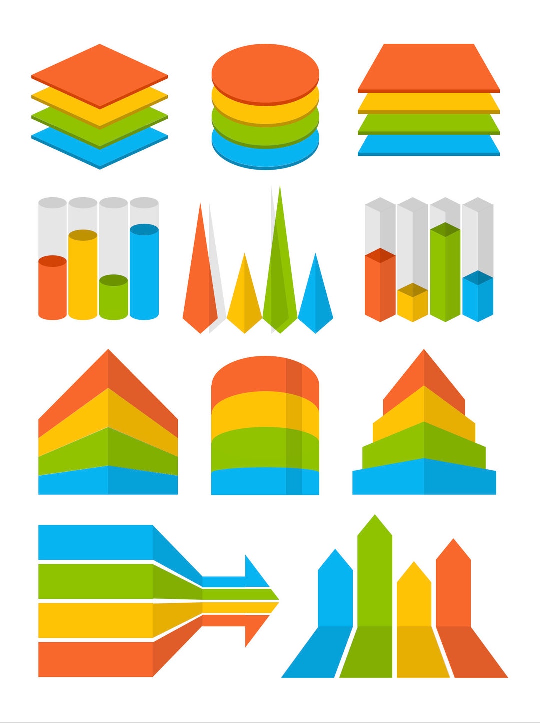 Infographic shapes Presentation - Etsy