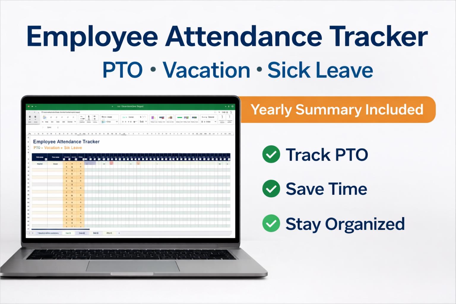 Employee Attendance Tracker Excel Template | Vacation, Sick & PTO ...