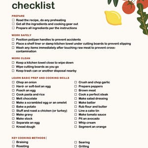 Cooking Basics Checklist Template / Ideal for Beginners and Those ...