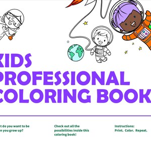 Kid Professionals Coloring Book / Inspiring Career Coloring Book for ...