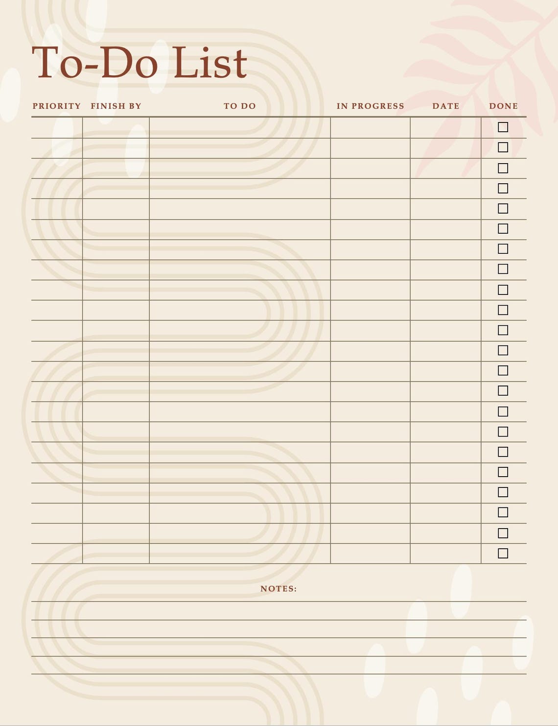 Printable To-do List Template: Task Organization (digital Download) - Etsy