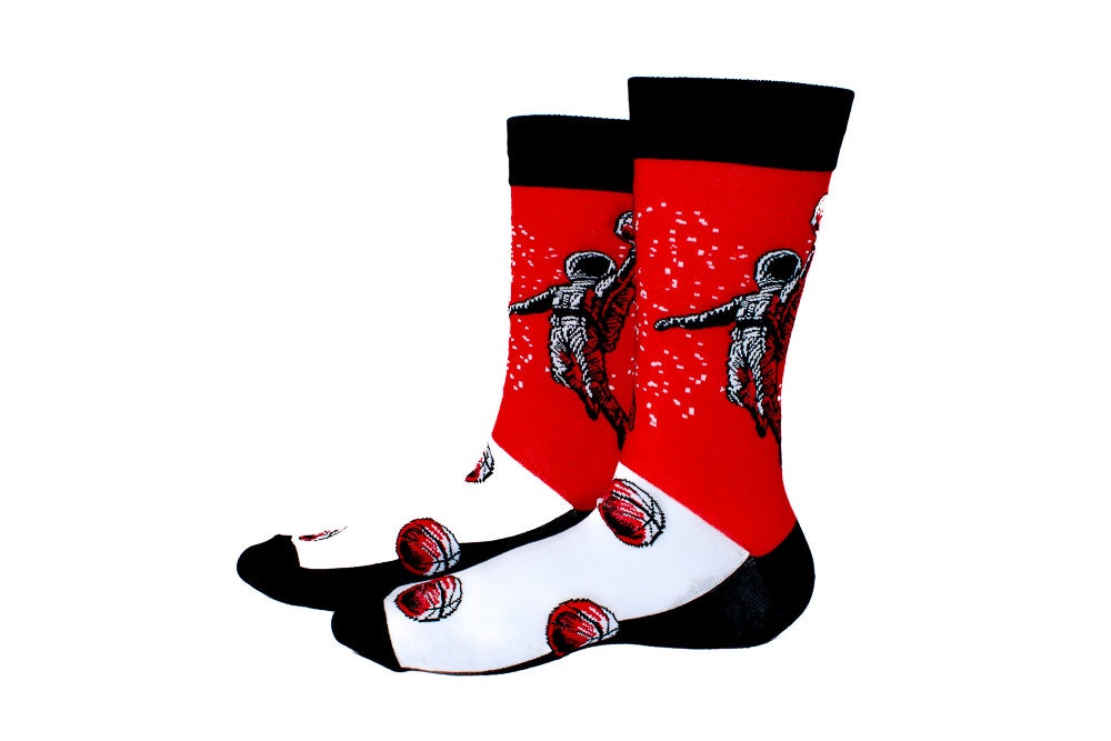 SPACE JAM BASKETBALL Sports Fun Dress Socks Novelty Crew Socks Crazy ...