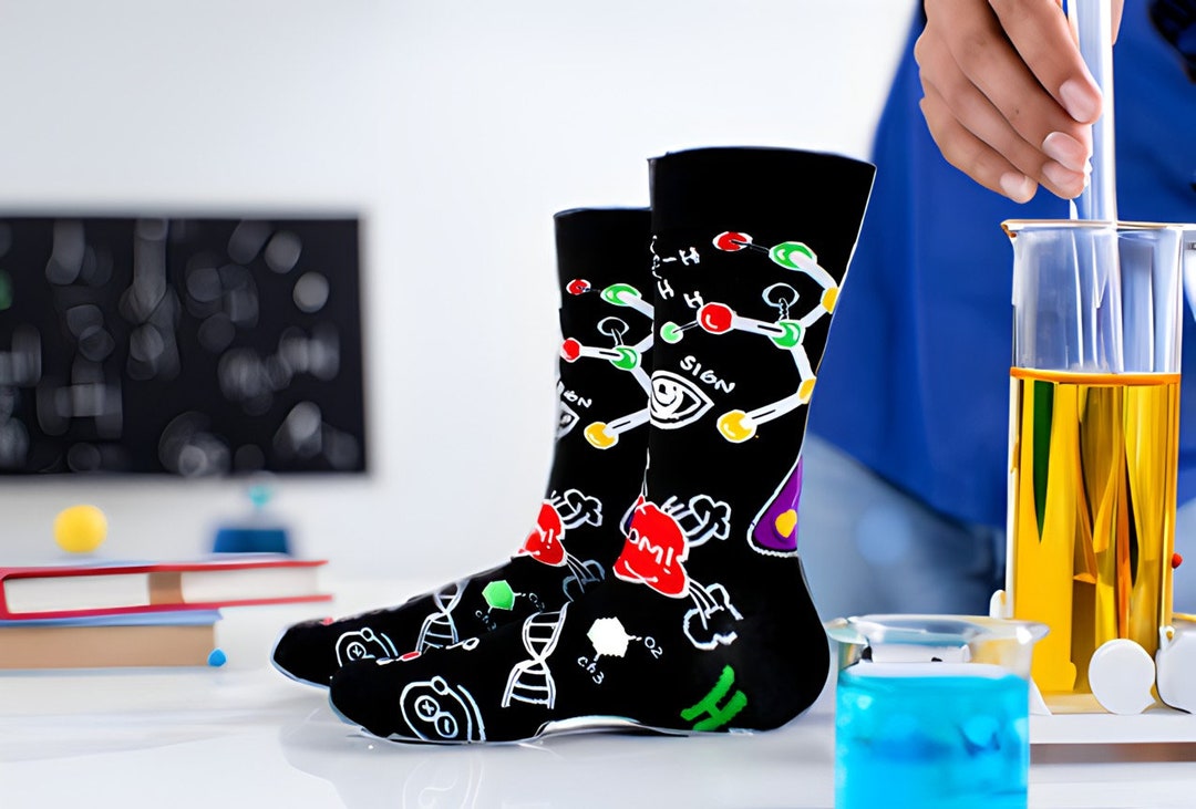 SCIENCE Art Colorful Fun Dress Socks Novelty Crew Socks Crazy Funky ...