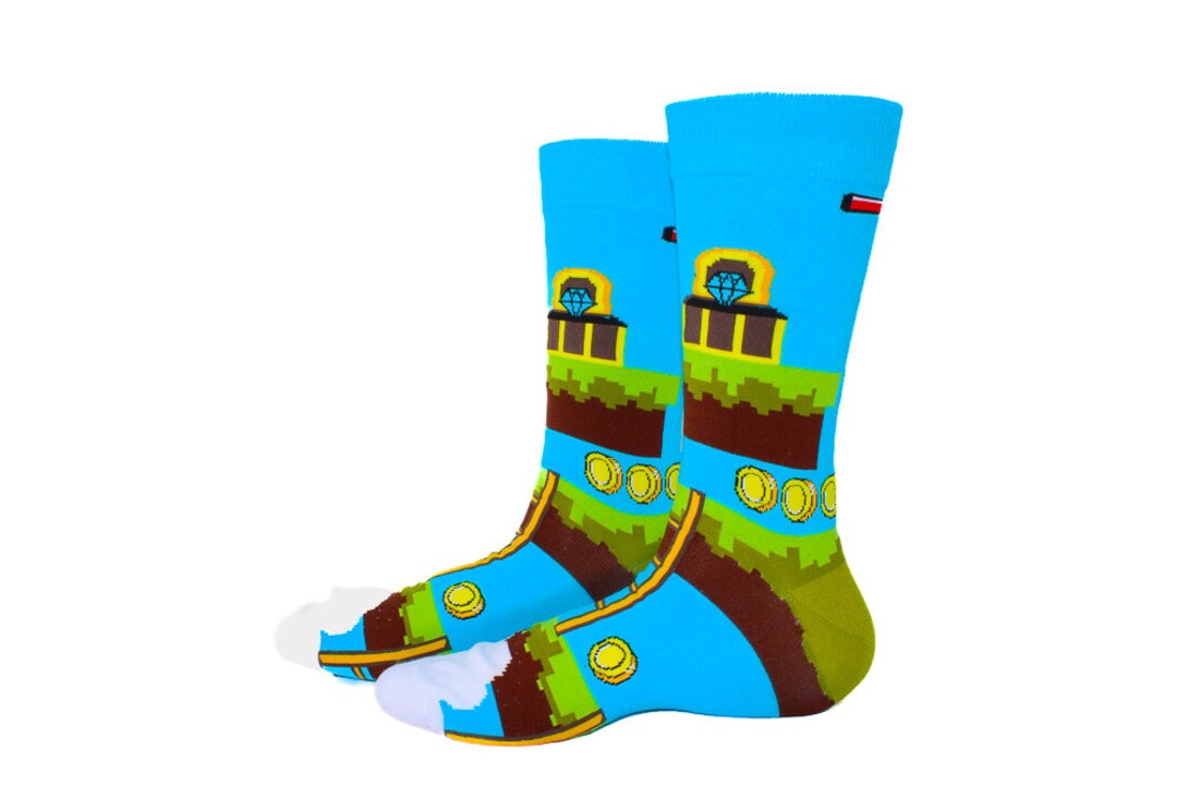 SUPERLAND Arcade Video Game Retro Fun Dress Socks Novelty Crew - Etsy