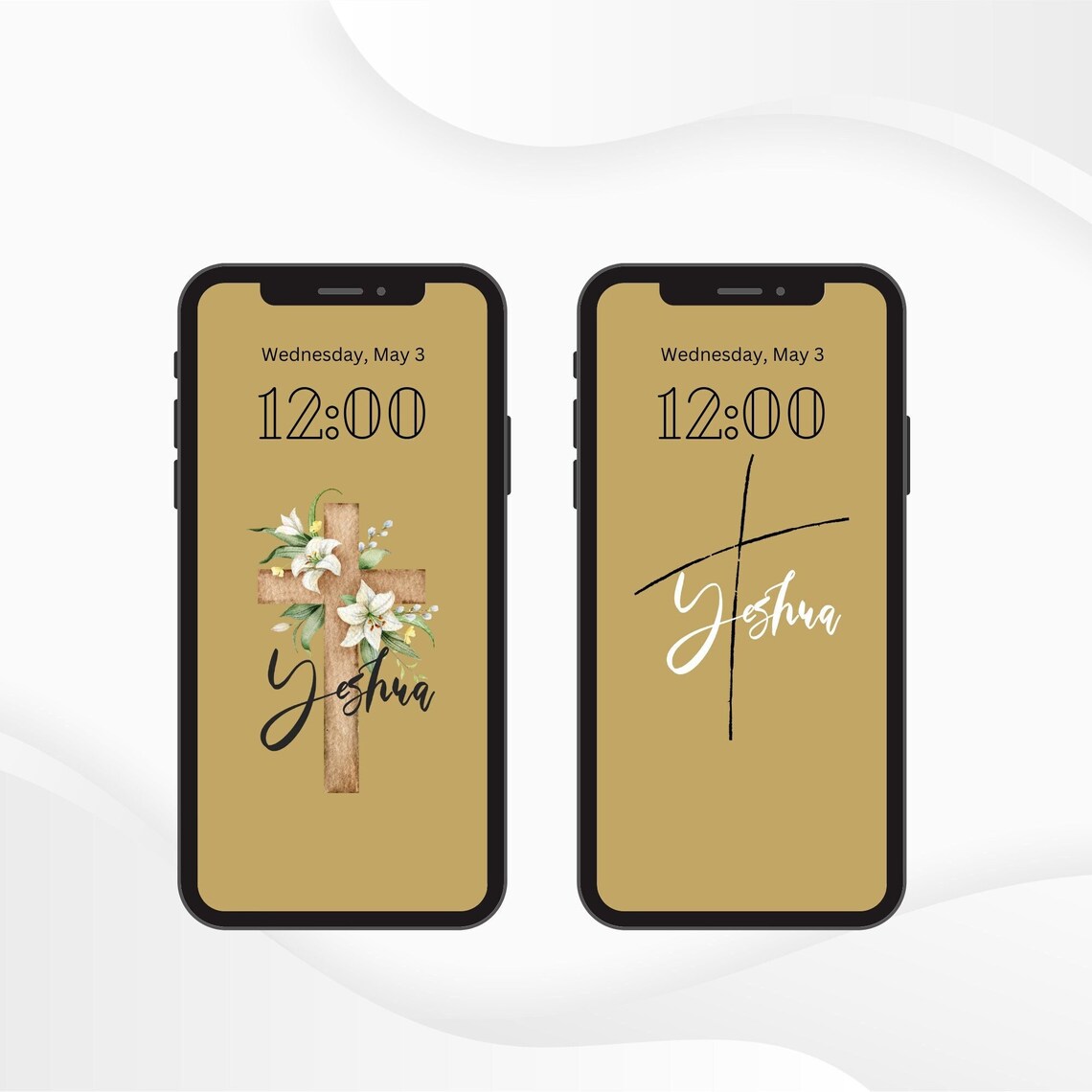 Yeshua Cross iPhone Wallpaper Set Christian Faith Art Inspirational ...