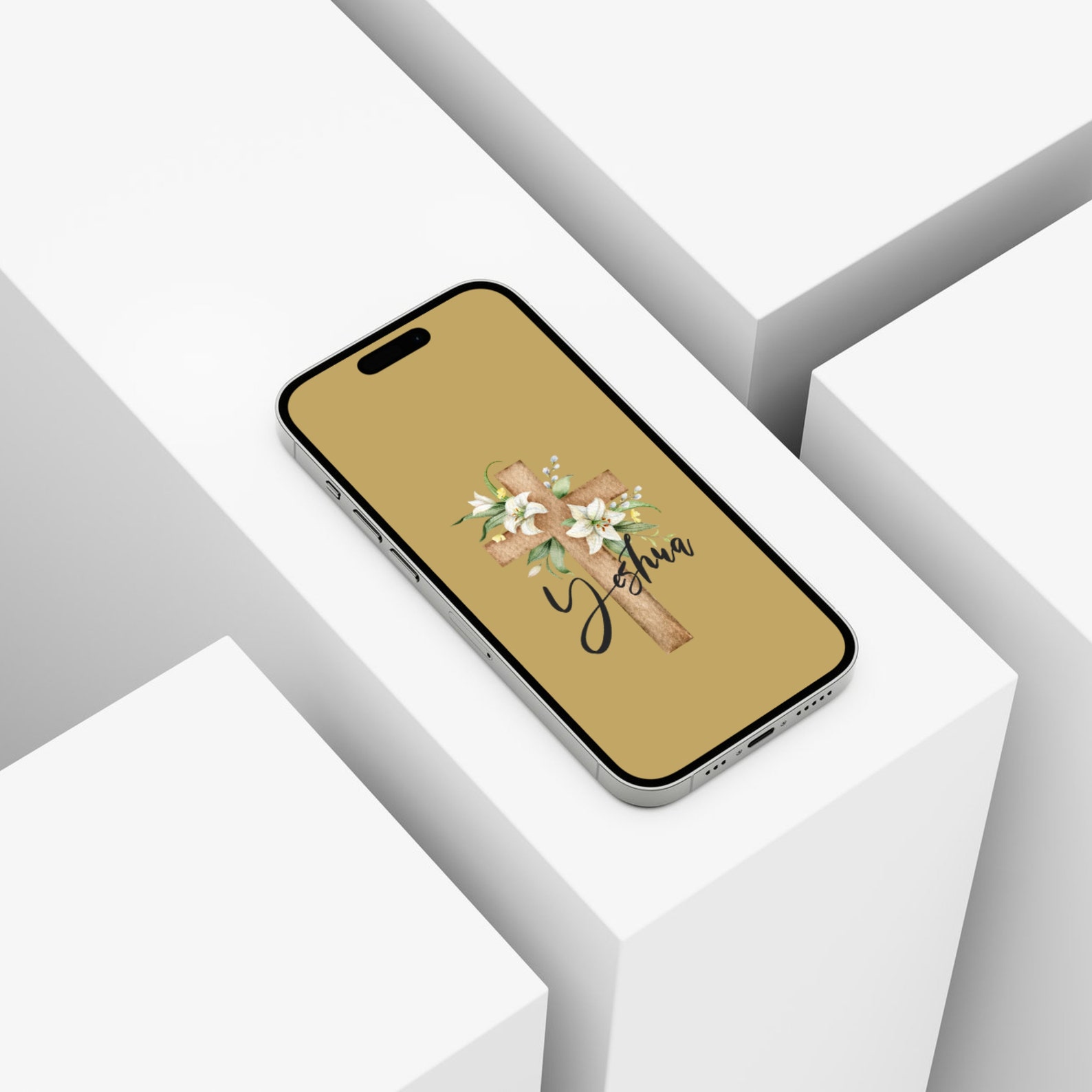 Yeshua Cross iPhone Wallpaper Set Christian Faith Art Inspirational ...