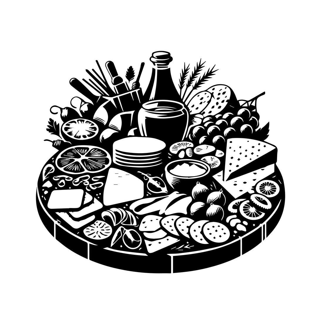 Charcuterie, SVG, Chopping Board, Cutting Board, Kitchen Towel, Digital ...