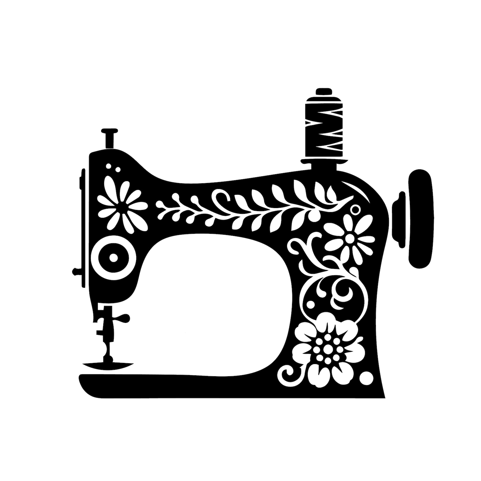Sewing Machine Logo SVG PNG , Sewing Split Monogram Frame Svg, Floral ...