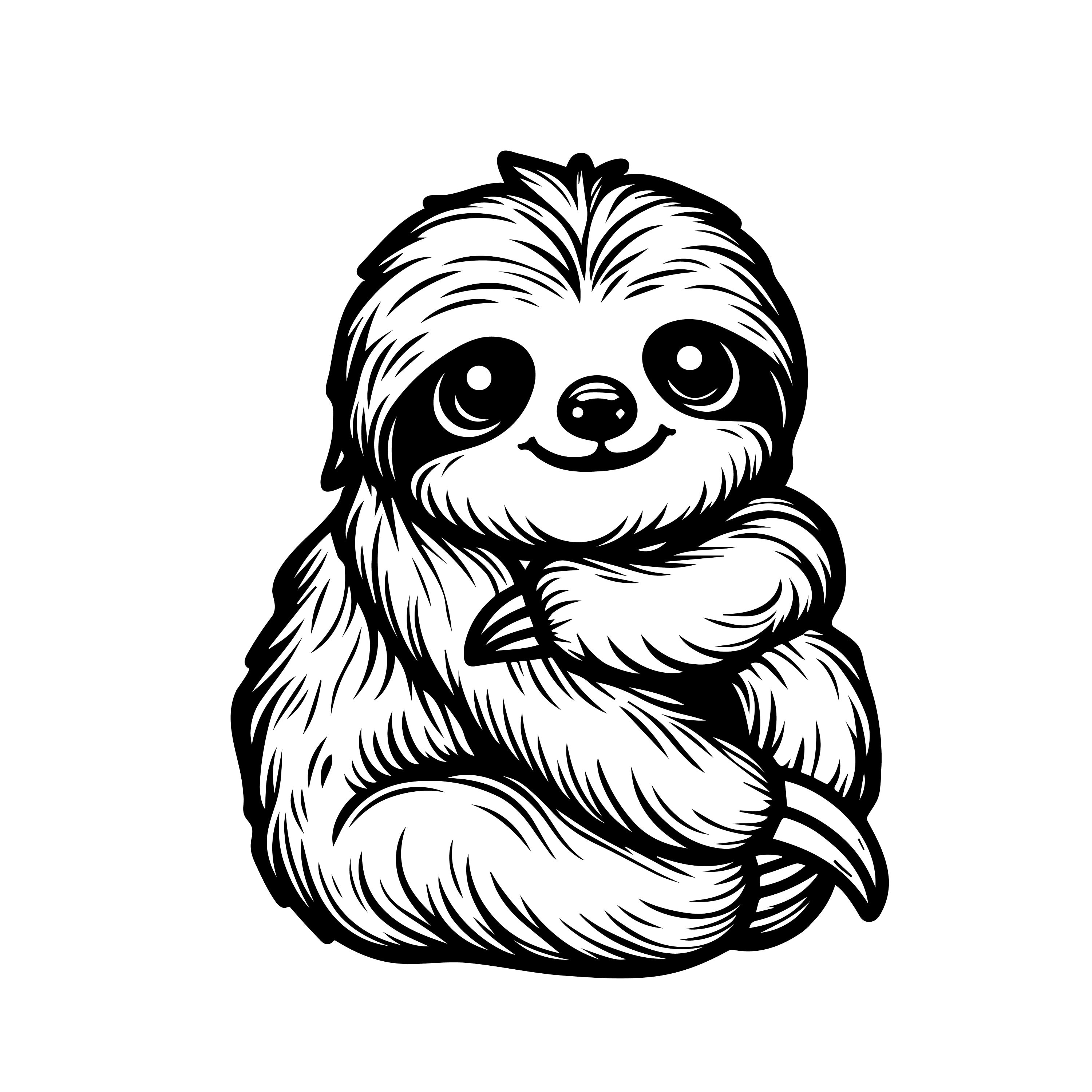Sloth SVG PNG, Sloth on Branch Svg, Cute Sloth Svg, SVG Files for ...